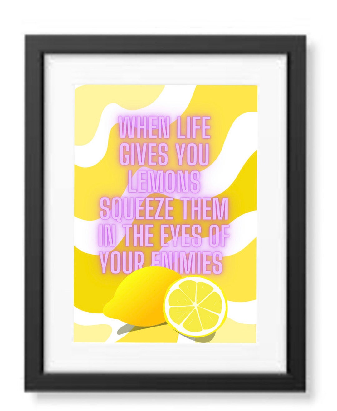 When Life Gives You Lemons Funny Lemon Themed Wall Print, Trendy Retro ...