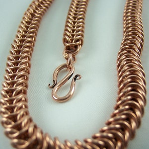 Copper Necklace - Solid Copper Box Chain Queens Link Necklace ...