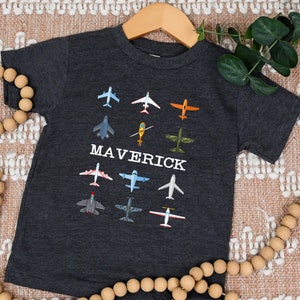 Custom Fighter Jet Toddler Shirt - Personalized Airplane Collage Tee ...