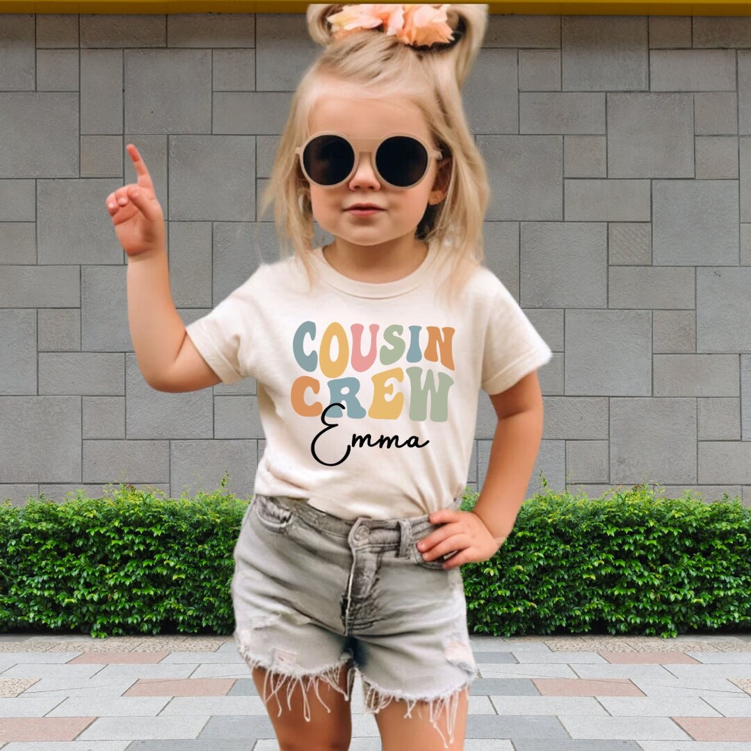 Custom Groovy Cousin Crew Kids Shirt - Fun Retro Matching Cousins ...