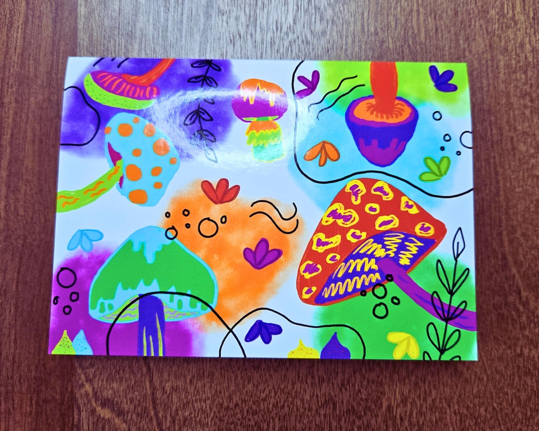Psychedelic Queer Birthday Card – Trippy Mushroom Art & Magical Stoner ...