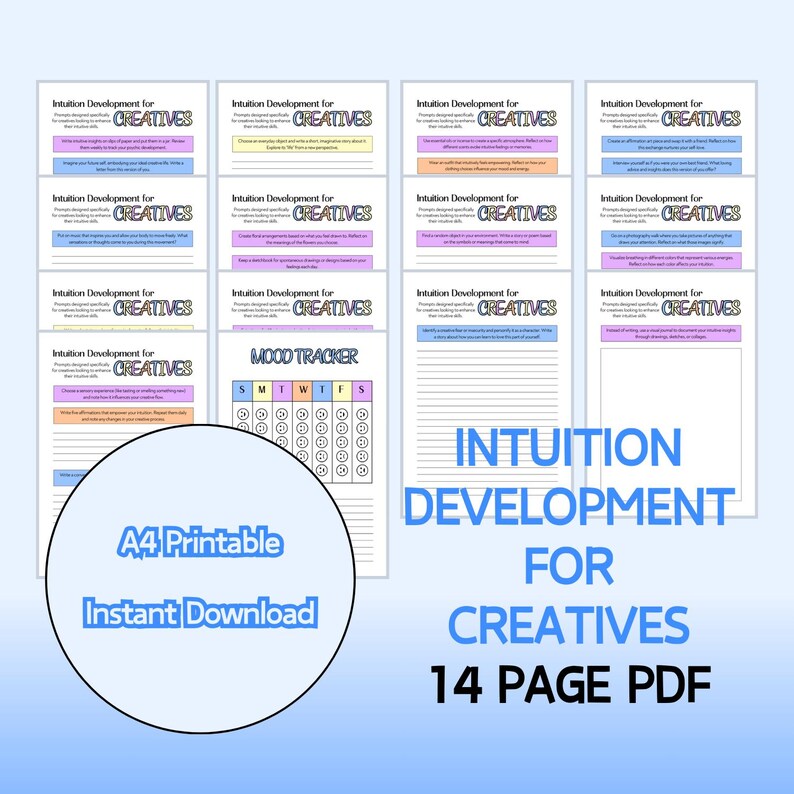 Intuition Building Worksheets for Creatives 14 Printable Pages for ...