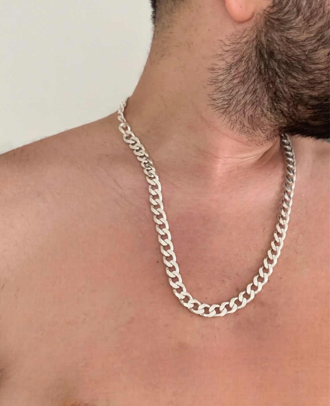 Real % 100 999k Pure Silver Chain, 10mm and 24 Inch (60 Cm) , Handmade ...