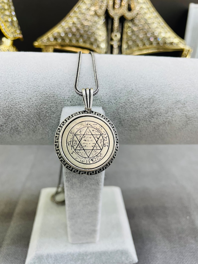 Real %100 925 Silver Seal of Solomon Pendant, Solomon Necklace ...