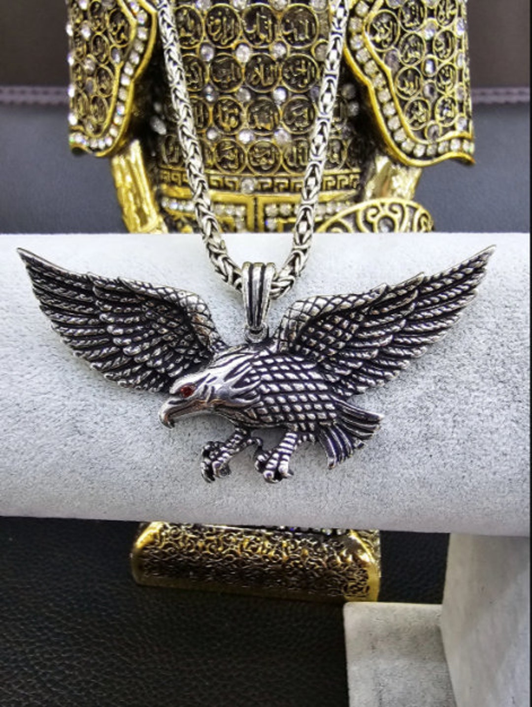 Mens Eagle Necklace, Real 925 Silver Pendant, Mens Silver Necklace ...