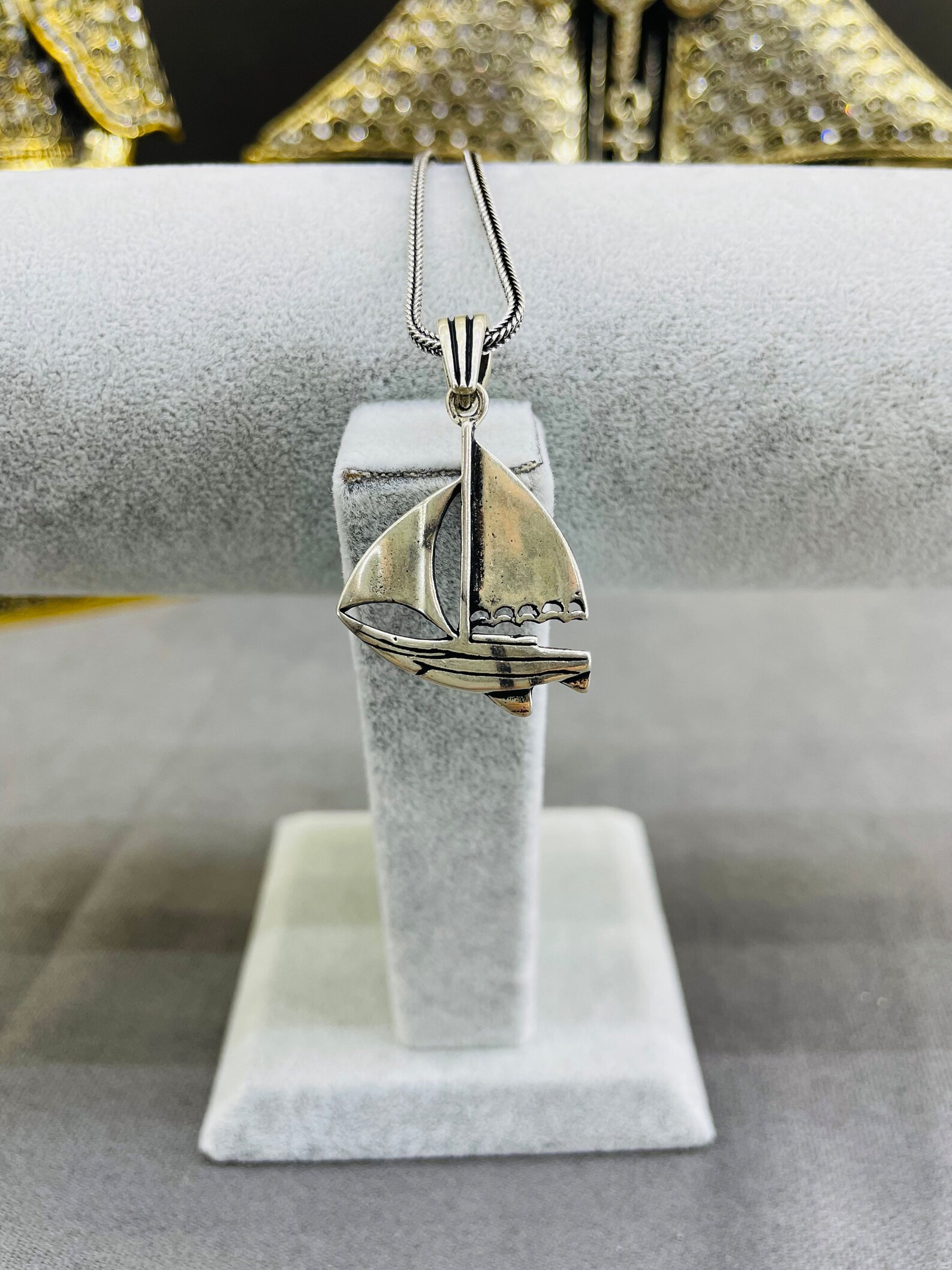 Real 925 Silver, Sailboat Nautical Sterling Silver Necklace, Boat Yacht ...
