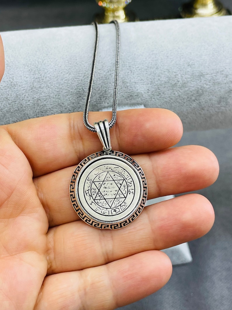Real %100 925 Silver Seal of Solomon Pendant, Solomon Necklace ...