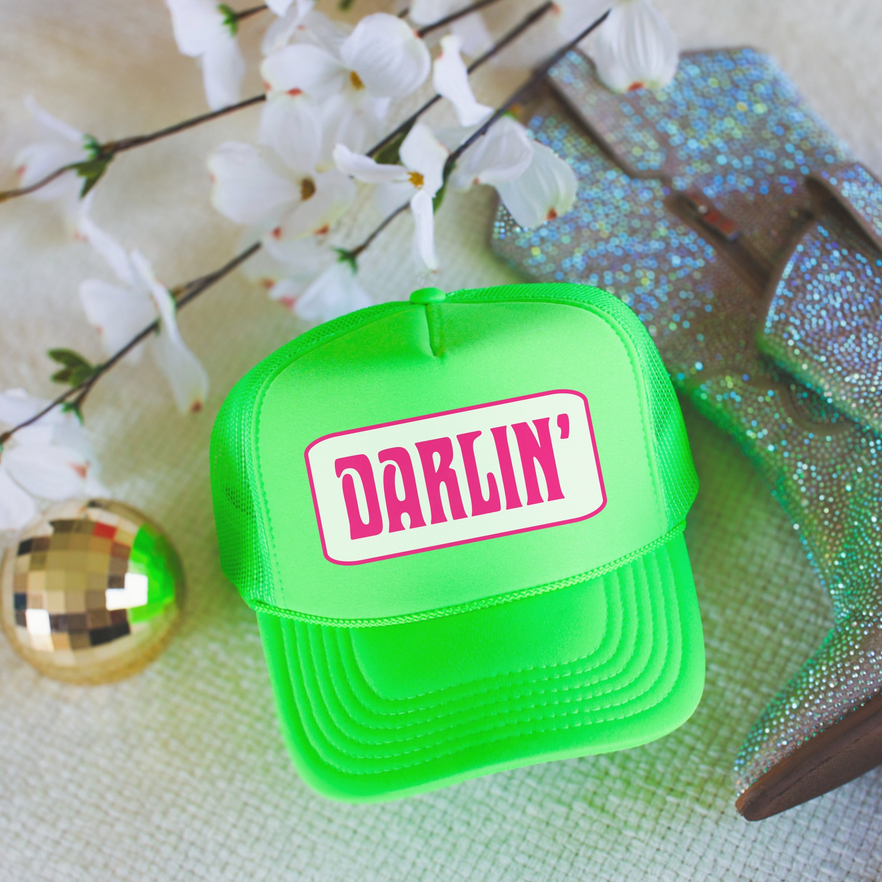 Country Western Trucker Hat, Darlin' Foam Cap, Trendy Womens Trucker Hat, Cowgirl Hat ...