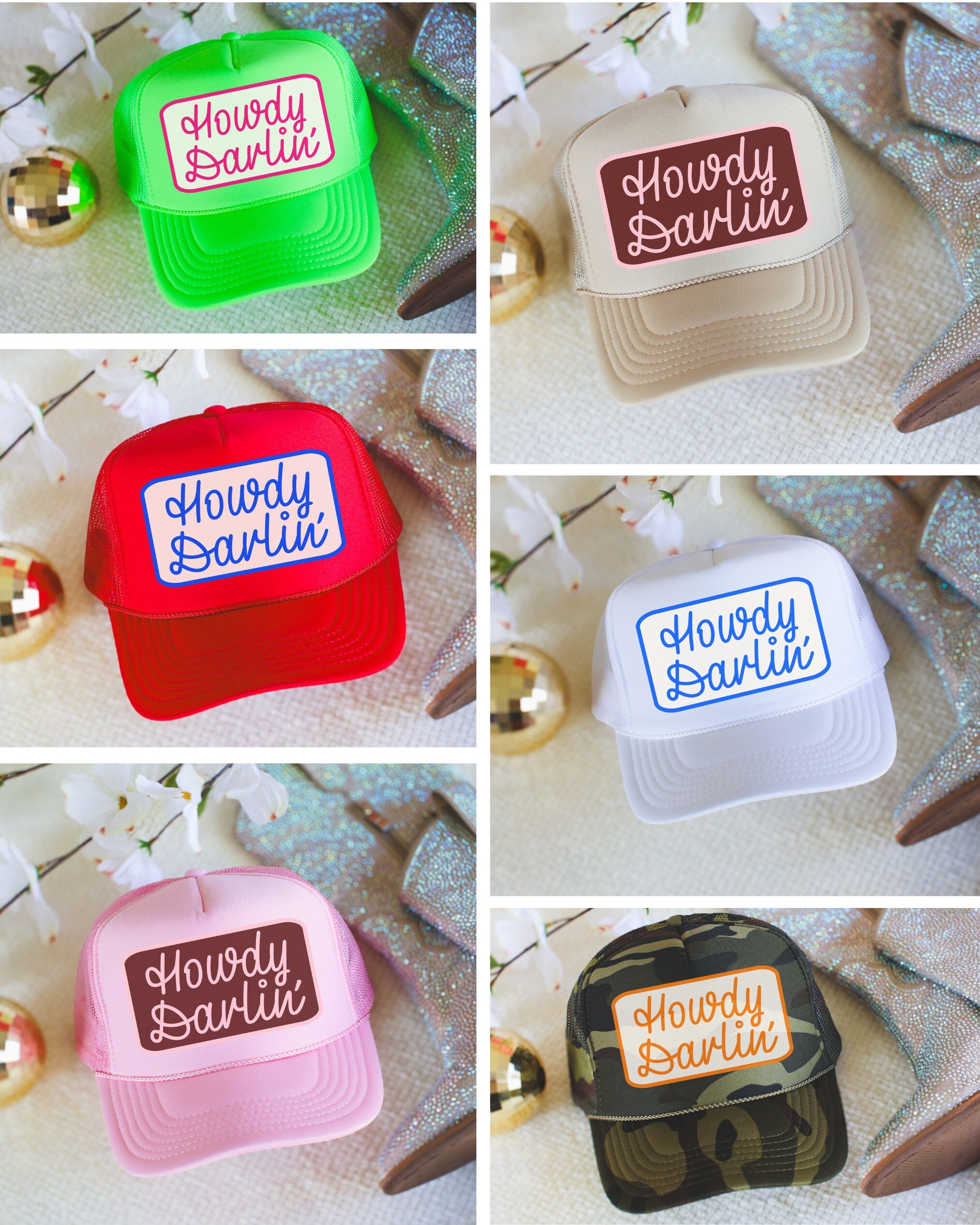 Western Trucker Hat, Howdy Darlin' Foam Cap, Trendy Womens Trucker Hat ...