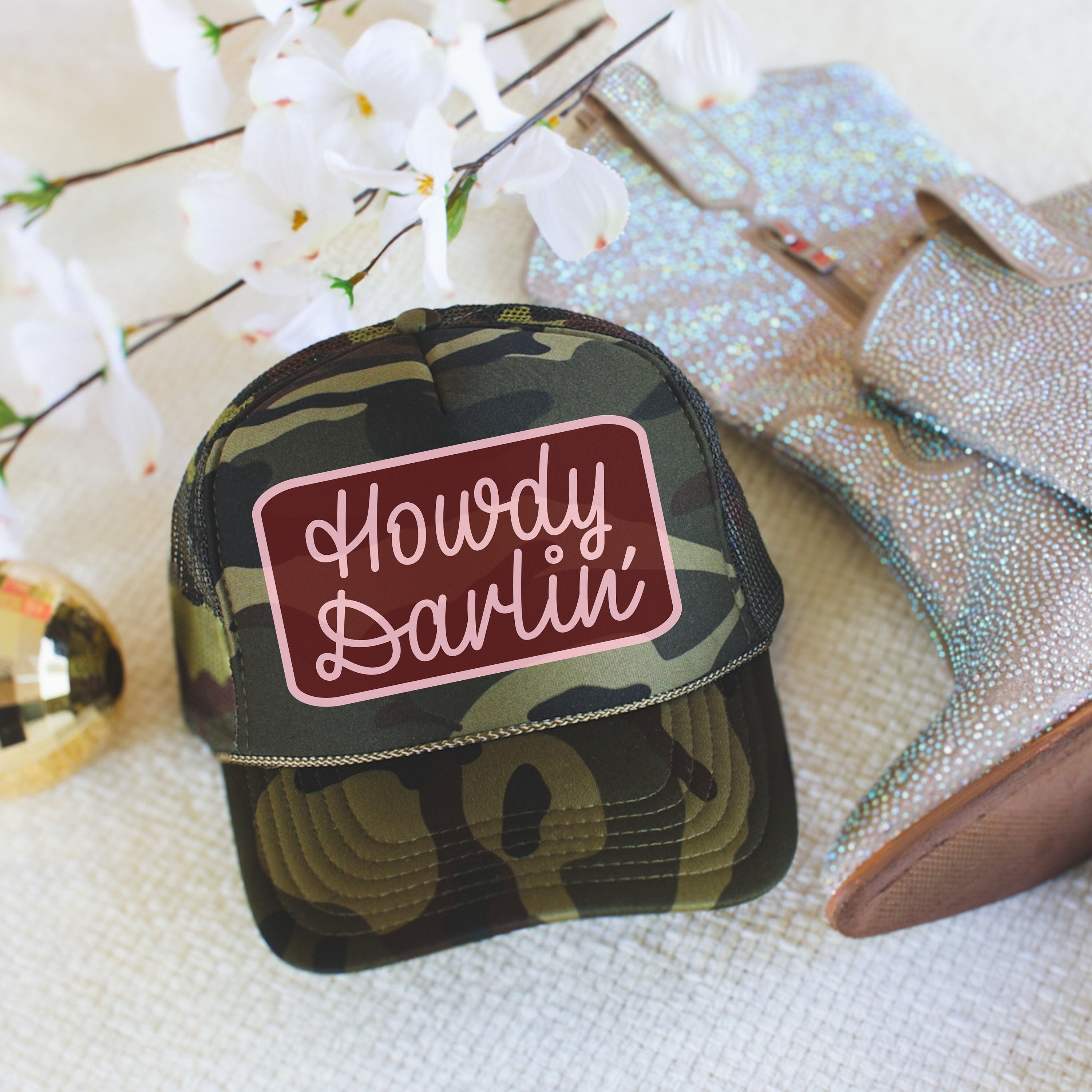 Western Trucker Hat, Howdy Darlin' Foam Cap, Trendy Womens Trucker Hat ...