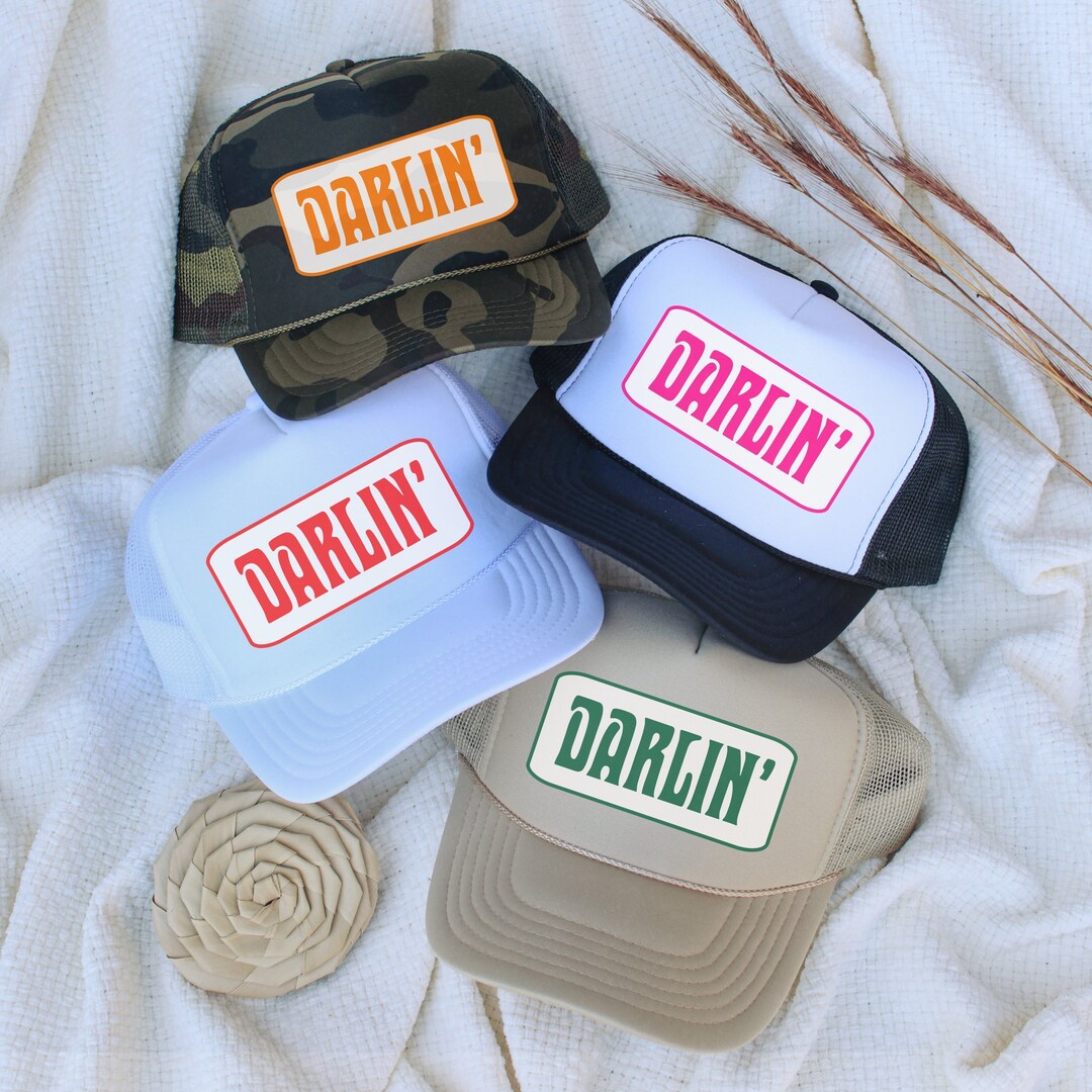 Country Western Trucker Hat, Darlin' Foam Cap, Trendy Womens Trucker Hat, Cowgirl Hat ...