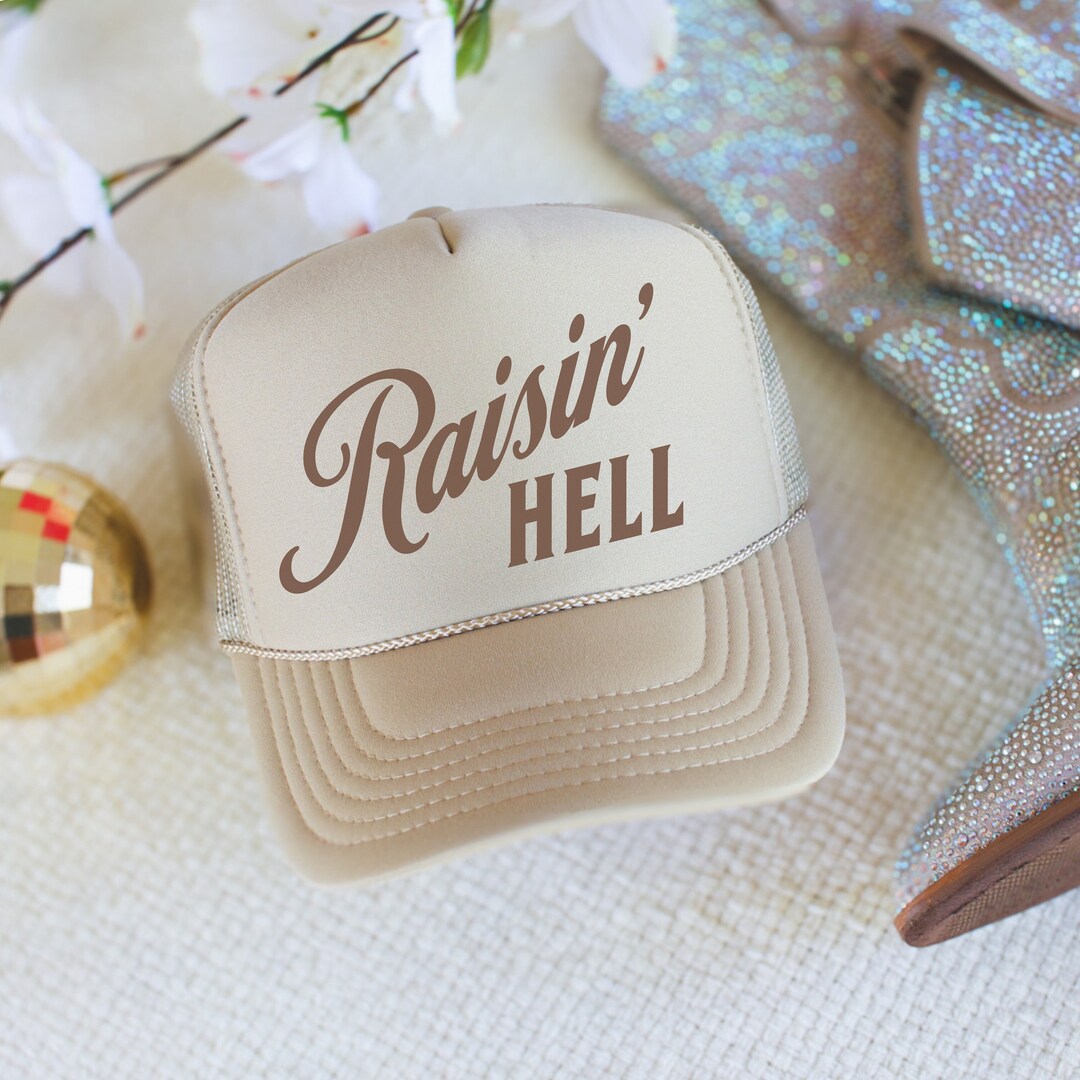 Raisin' Hell Trucker Hat for Women, Funny Hats Trendy Womens Trucker Hat, Cowgirl Country ...