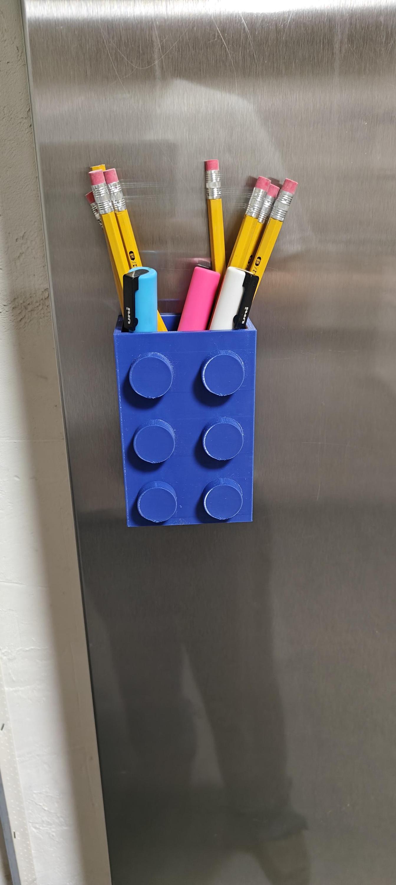 Building Block Brick Pencil Holder, Fun Desk Organizer, Gift for Kids ...