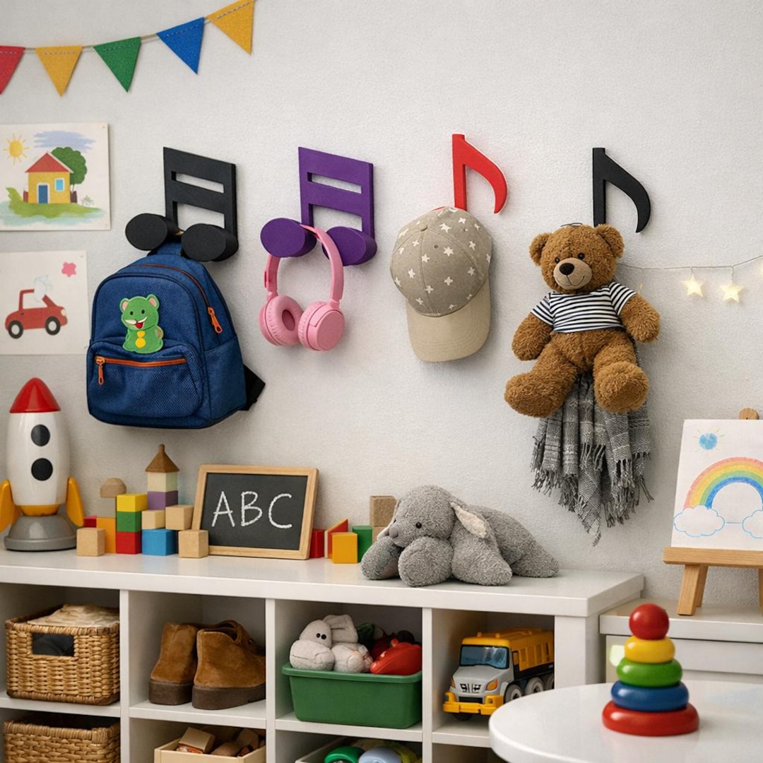 3D Printed Music Note Wall Hook – Modern Decorative Hanger - Etsy