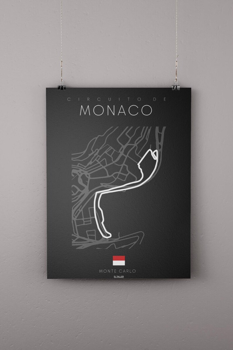 Monaco Grand Prix Circuit Poster – Monte Carlo Track Wall Art – F1 ...
