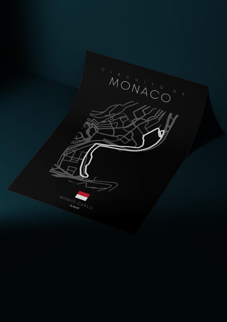 Monaco Grand Prix Circuit Poster – Monte Carlo Track Wall Art – F1 ...