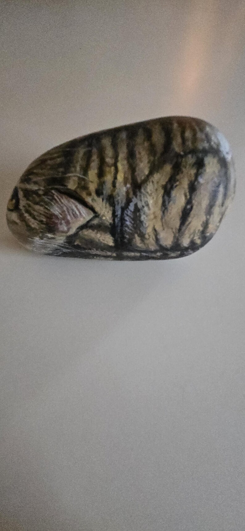 Junior the 3D Brown Tabby Cat Rock Painted With Acrylics One of a Kind ...