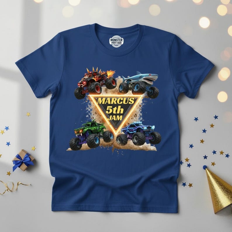 Monster Truck Bundle – Editable Boys Birthday, Off-road Vehicle Clipart ...