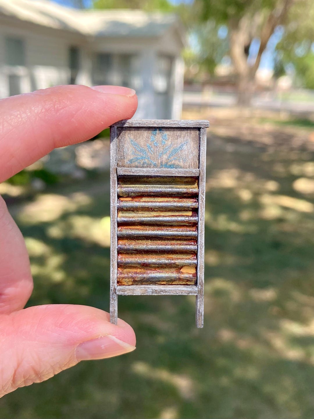 1:12 Scale Washboard, Miniature Weathered, Faded, Worn, and Rusted ...
