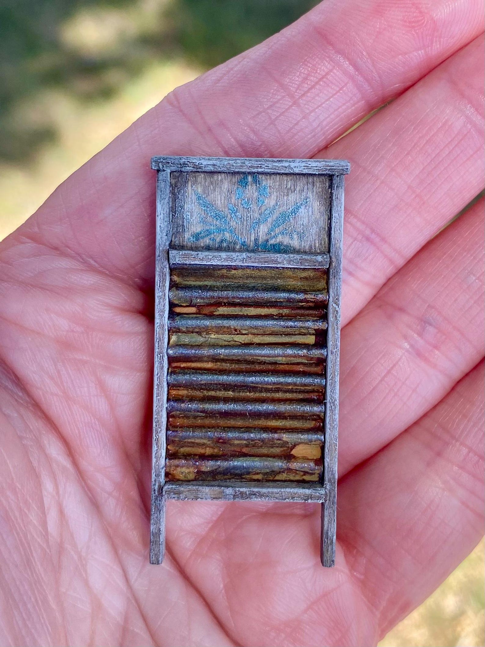 1:12 Scale Washboard, Miniature Weathered, Faded, Worn, and Rusted ...