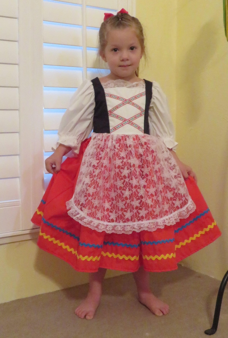 Girls Italian Traditional Folk Dress Italy International - Etsy Sweden
