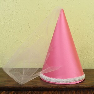Pink Satin Princess Cone Hat, Damsel Hat, Medieval Renaissance Headwear ...