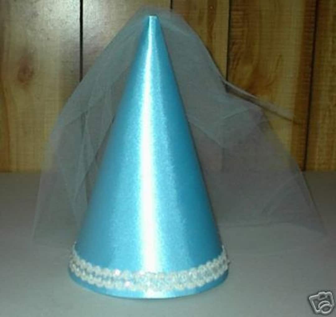 Light Blue Satin Princess Medieval Cone Hat, Renaissance Henin ...