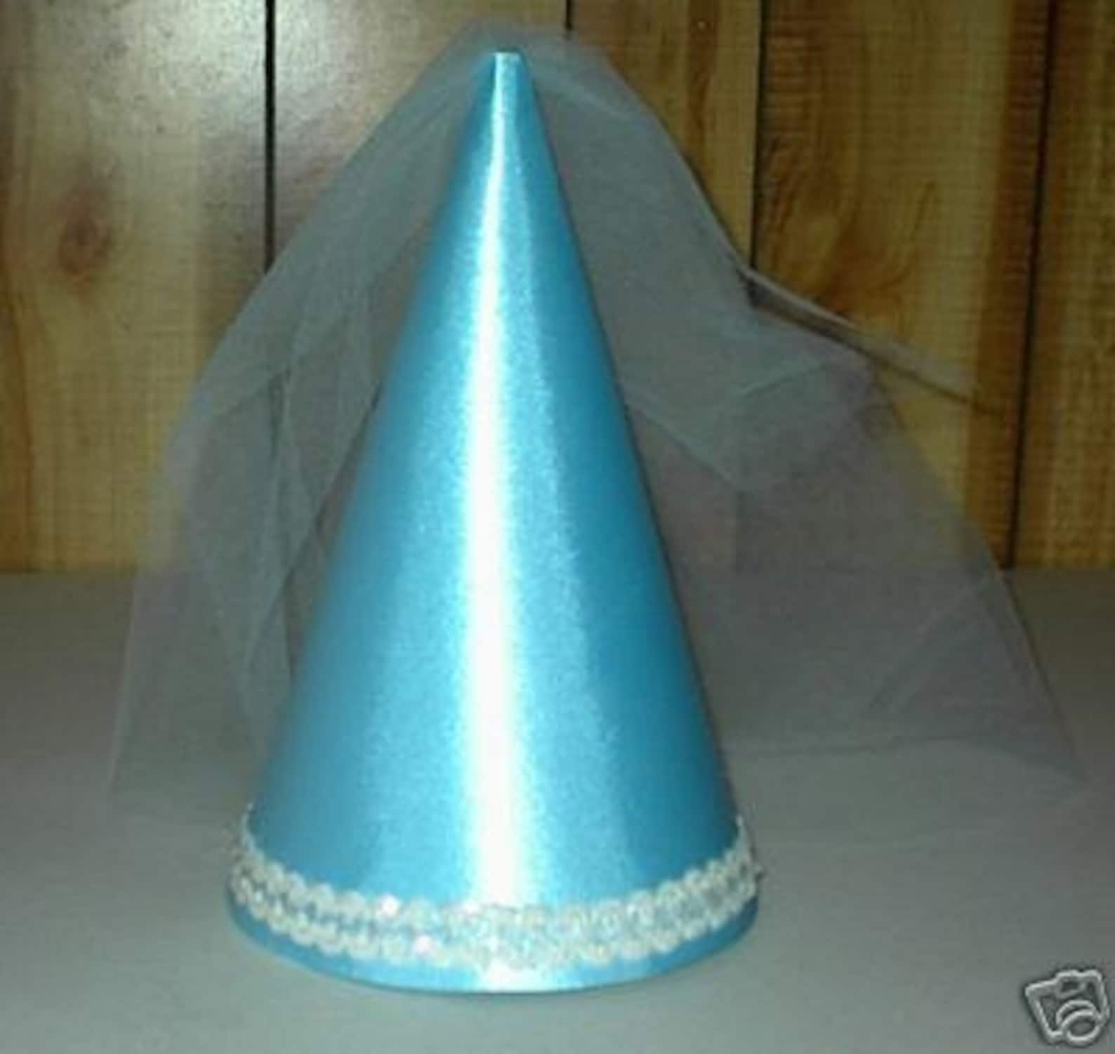 Light Blue Satin Princess Medieval Cone Hat, Renaissance Henin ...