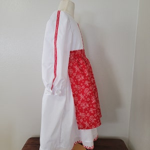 Girls Croatian National Folk Costume Dress, White and Red, Croatia ...