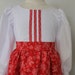 Girls Croatian National Folk Costume Dress, White and Red, Croatia ...
