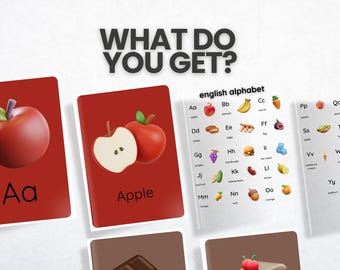 Learn Your Alphabet, Food Alphabet Flashcards, Digital Alphabet ...