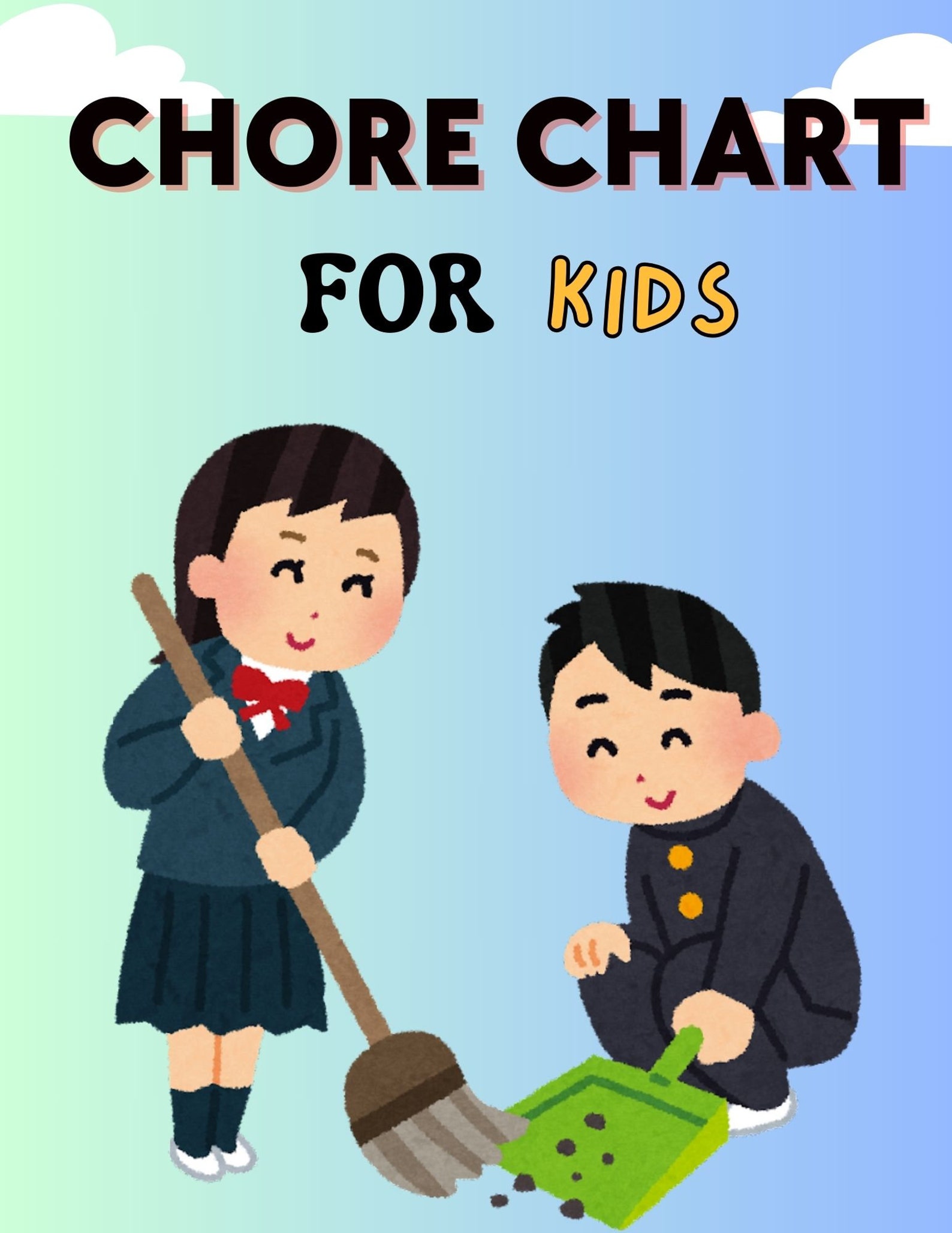 Chore Chart - Chore Chart for Kids - Digital Chore Chart - Chore Chart ...