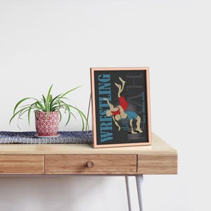 Wrestling Illustrated Poster | Wrestling Technique Wall Art | Wrestling ...
