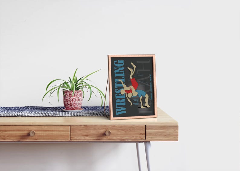 Wrestling Illustrated Poster | Wrestling Technique Wall Art | Wrestling ...
