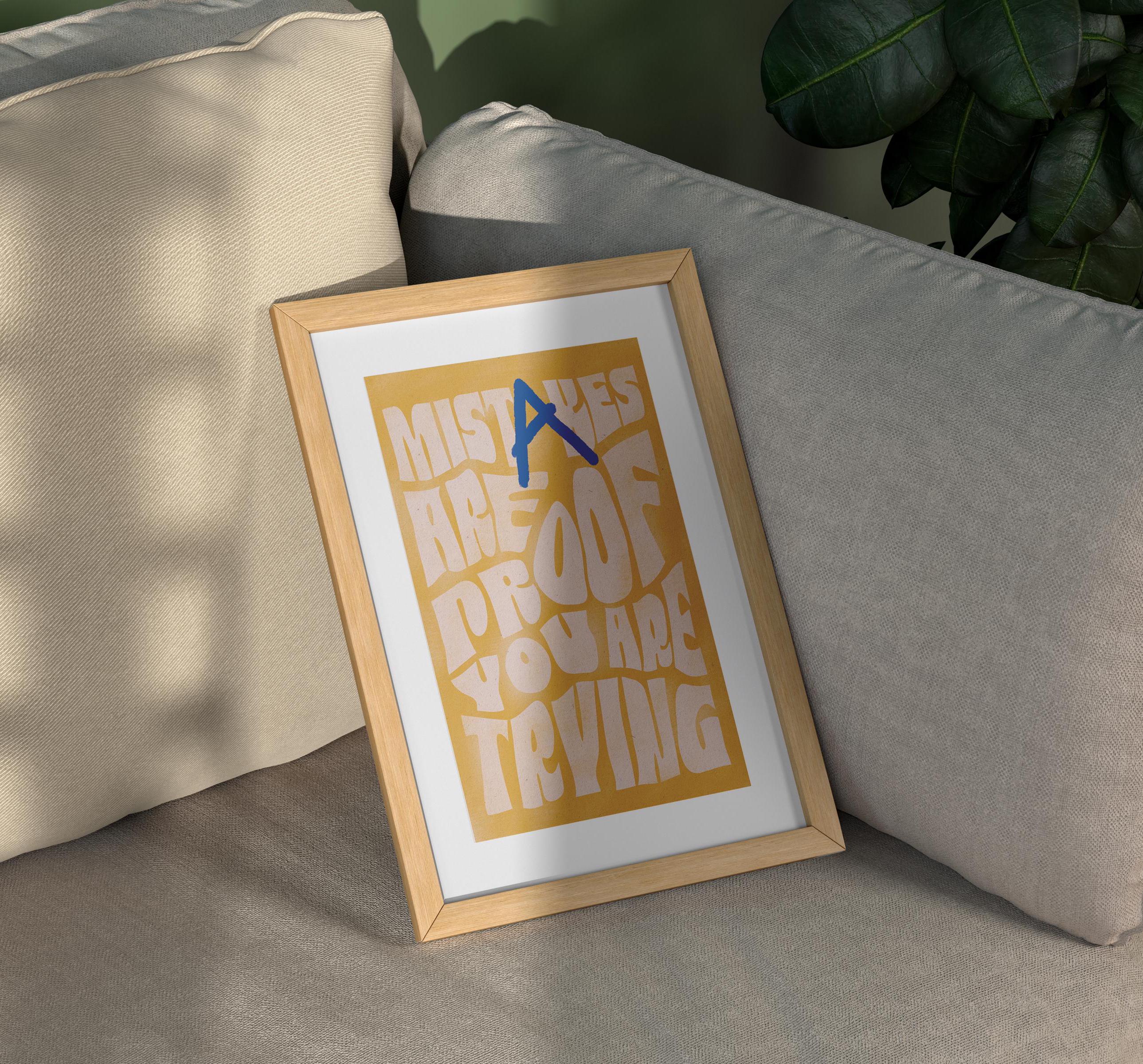 Colorful Mistakes Are Proof You Are Trying Typography Poster ...