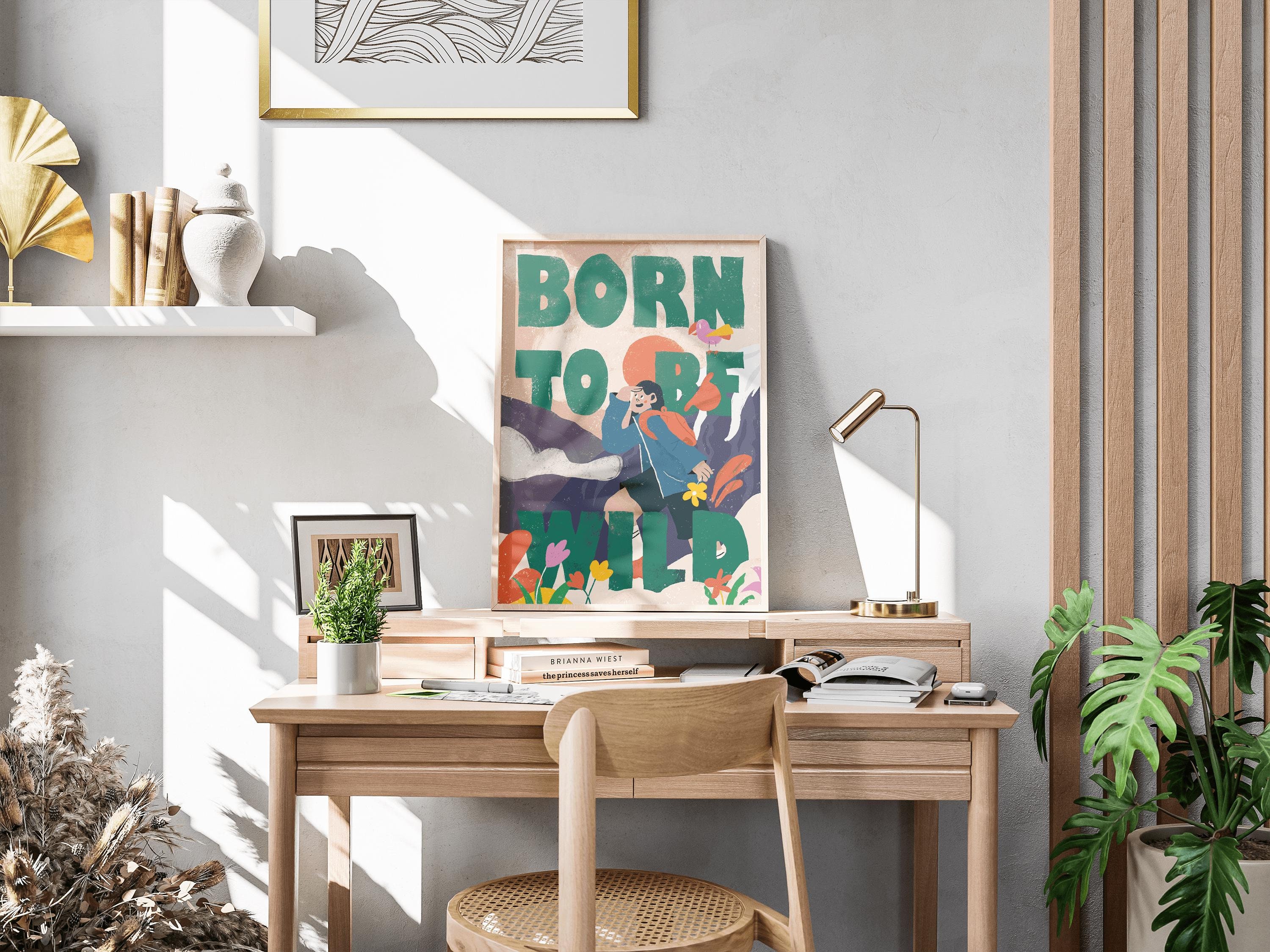 Boho 'born to Be Wild' Poster: Colorful Nature Landscape Art - Etsy