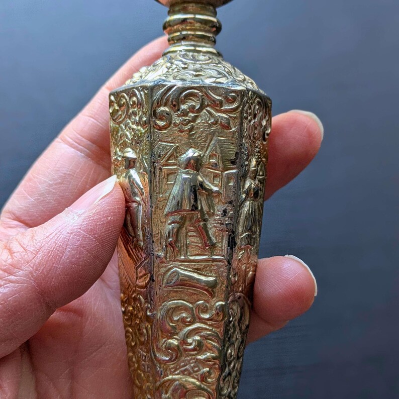 Antique Silver-plated Candlestick by Jennings Brothers | Single Ornate ...