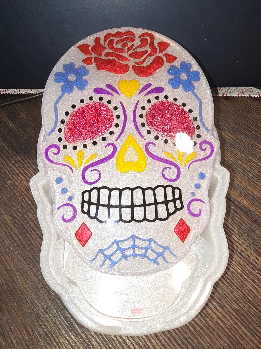 Pearl White Sugar Skull Box - Etsy