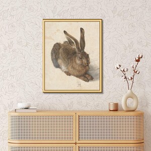 Albrecht Durer Young Rabbit Watercolor 1502 Antique Vintage Home Decor ...