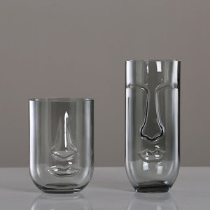 Creative Human Face Glass Vase Glass Hydroponic Flower Pot Home ...