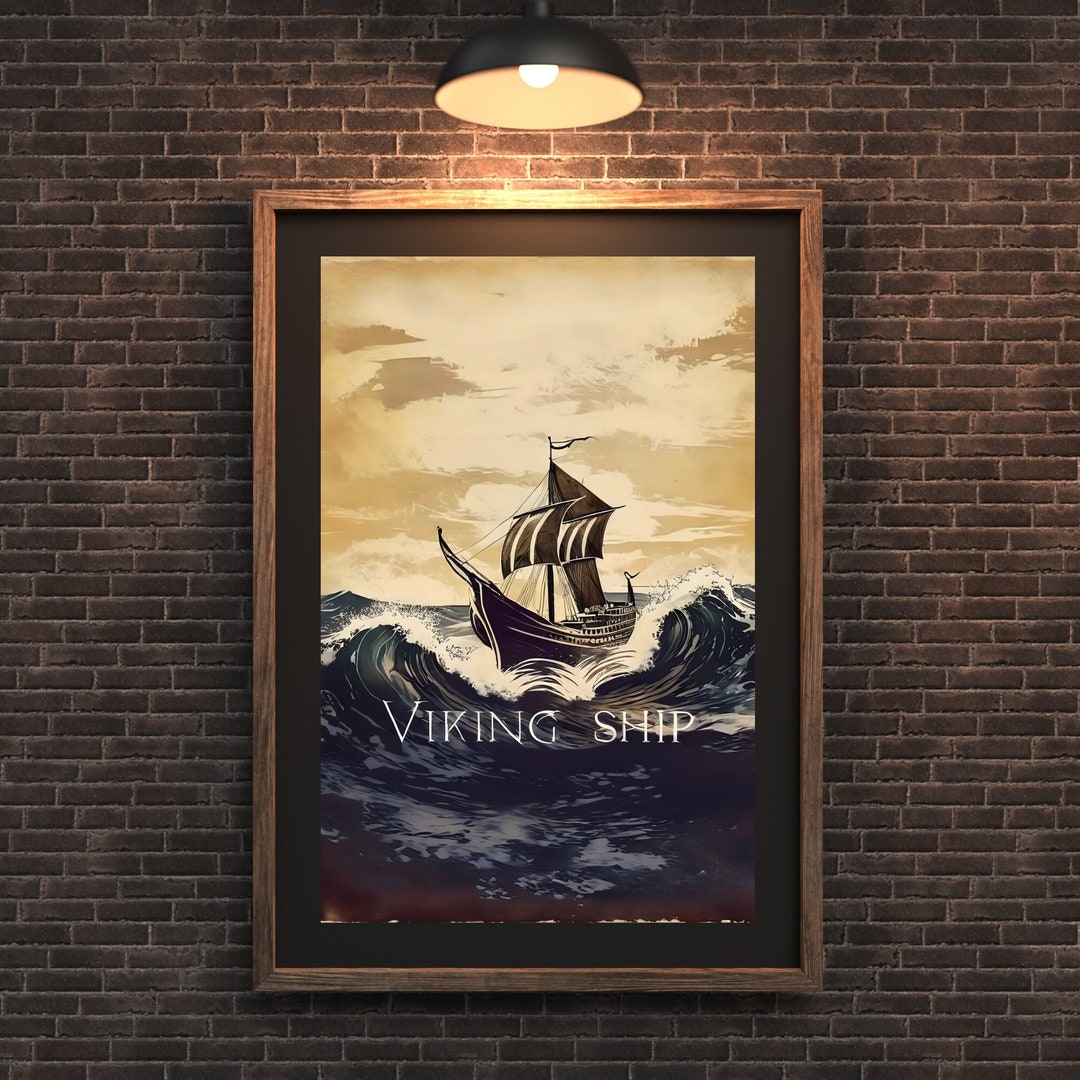 VIKING SHIP Poster Norse Viking Ship Printable Viking Wall Art Poster ...