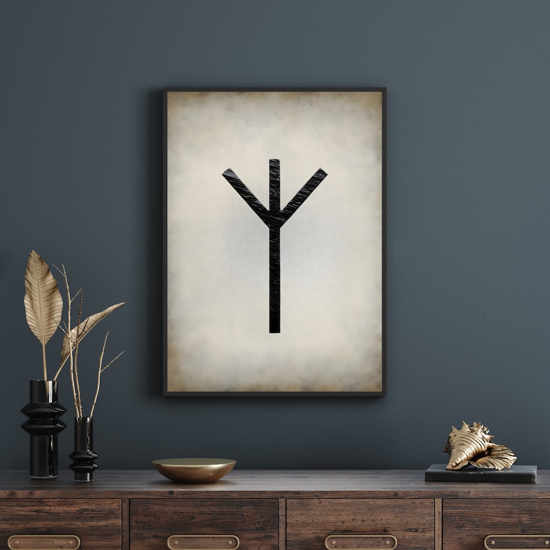 ALGIZ RUNE Poster Viking Rune Printable Viking Wall Art Poster Print ...