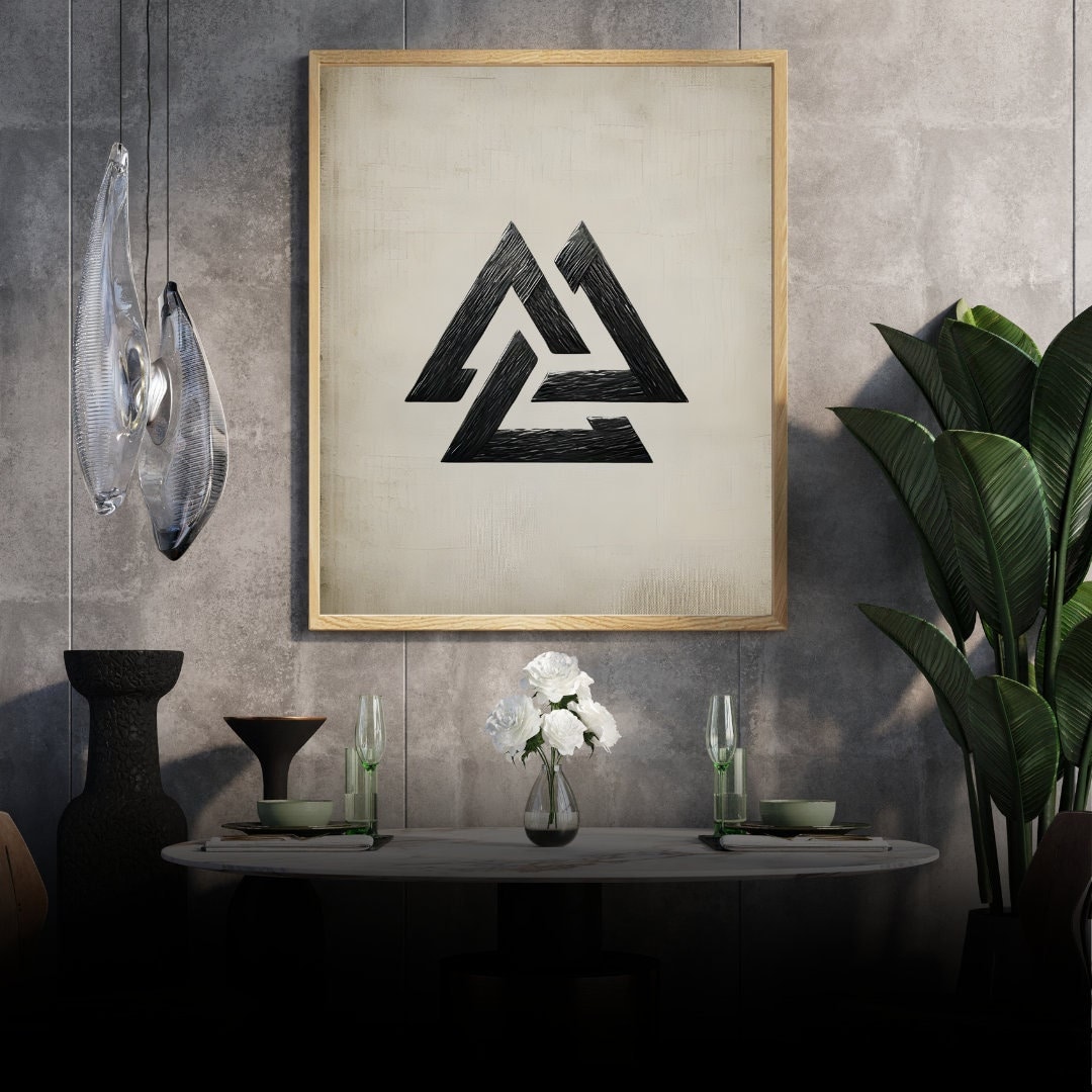 VALKNUT Poster the Three Triangles Norse Viking Symbol Printable Viking ...
