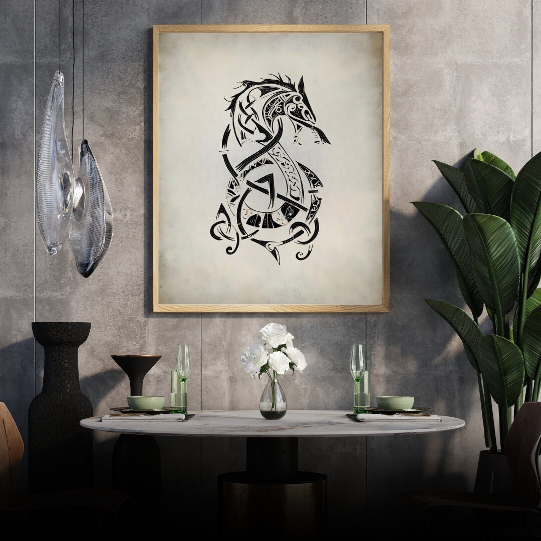 FENRIR Poster Giant Wolf Norse Viking Symbol Printable Viking Wall Art ...