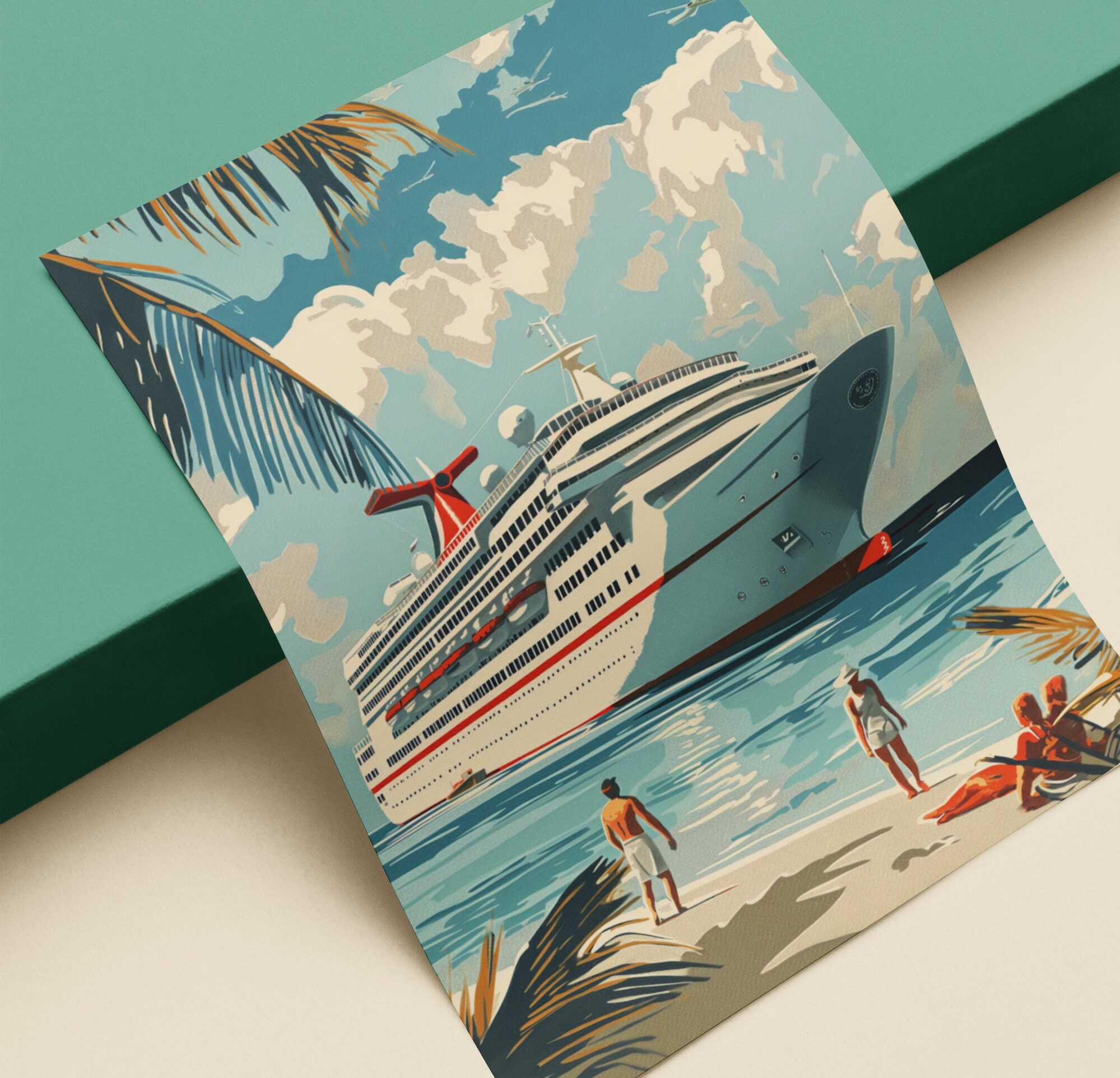 Cruise Ship Poster, Travel Wall Art, Cruise Ship Painting Agency Wall ...