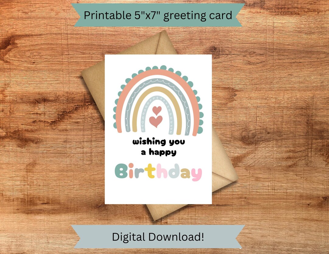 Birthday Card - Digital Download - Printable Birthday Card - Etsy