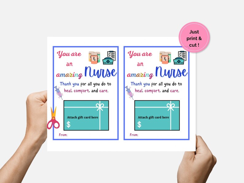 Nurse Appreciation Gift-card Holder, Printable Gift for Nurse, Nurse ...