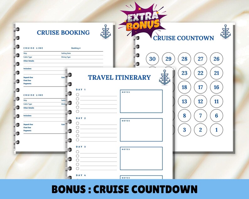 Cruise Planner 2026 Printable Vacation Itinerary Kit Packing List ...