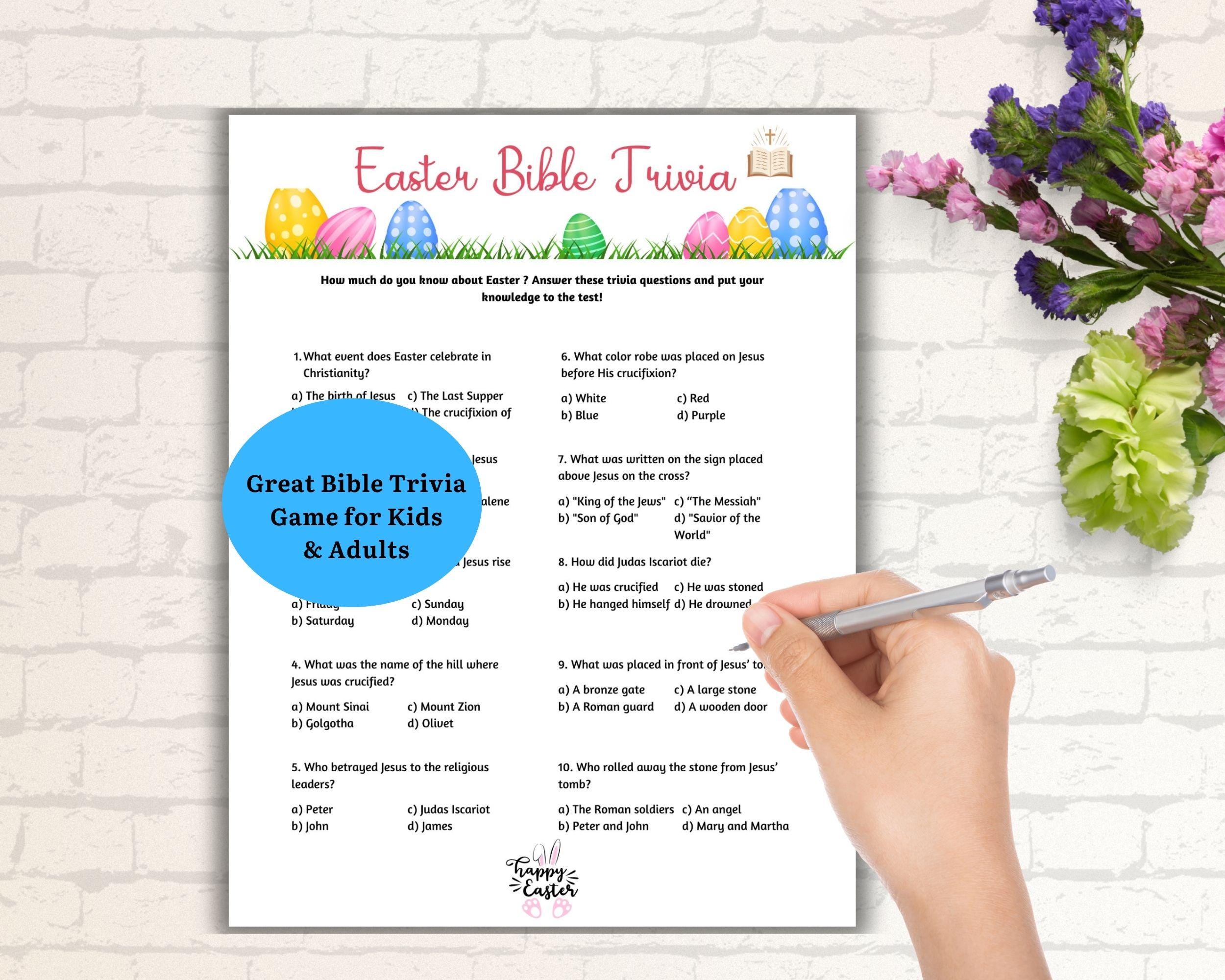 Easter Trivia, Easter Bible Game, Bible Trivia Games, Church Bible ...