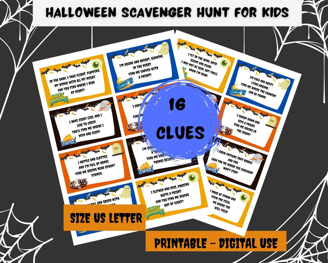 Halloween Scavenger Hunt for Kids , Scavenger Hunt Game, Scavenger Hunt ...